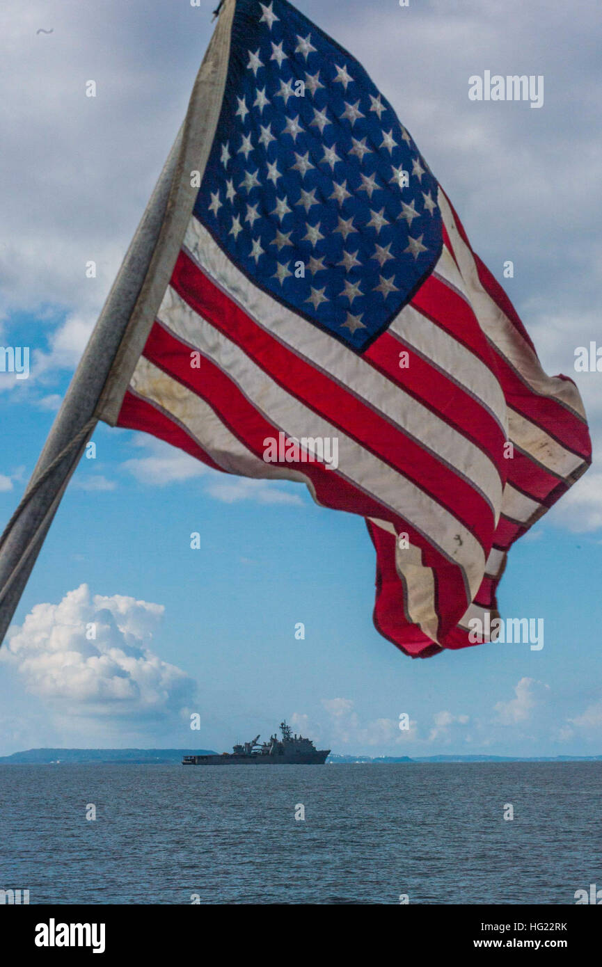 The amphibious dock landing ship USS Germantown (LSD 42) participates ...