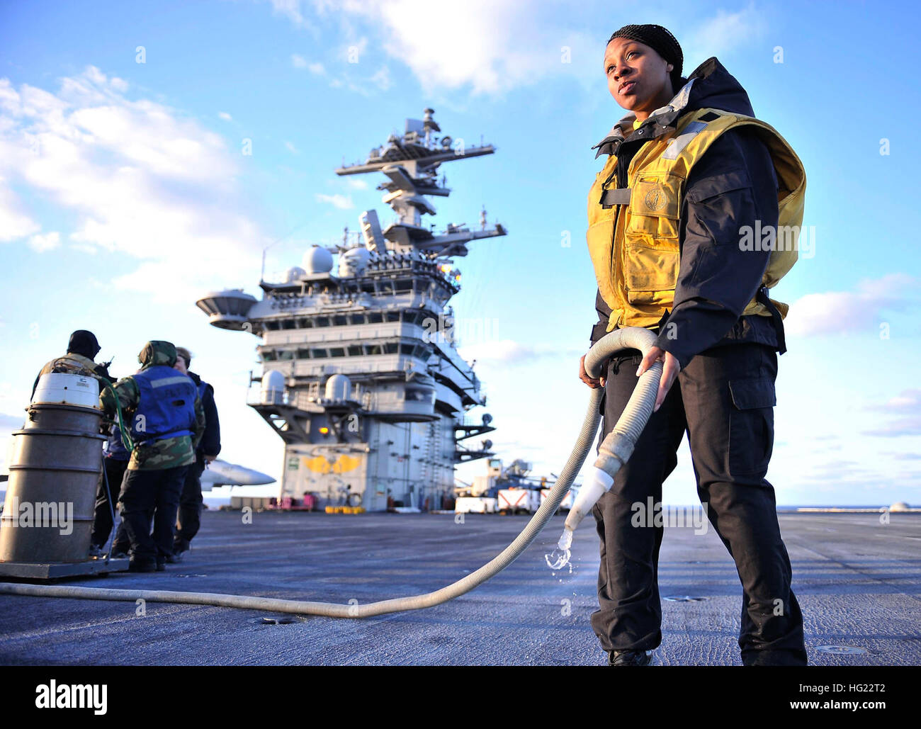 Aviation Boatswain’s Mate (Handling) 3rd Class Chernika Sanders, from ...