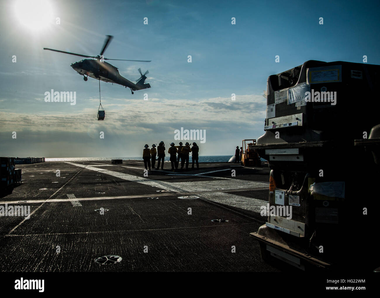 An MH-60S Seahawk helicopter from the Red Lions of Helicopter Sea ...
