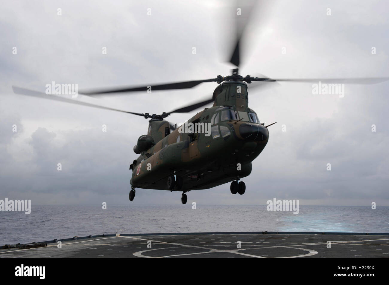 A CH-47 Chinook helicopter, assigned to the Japanese Ground Self ...