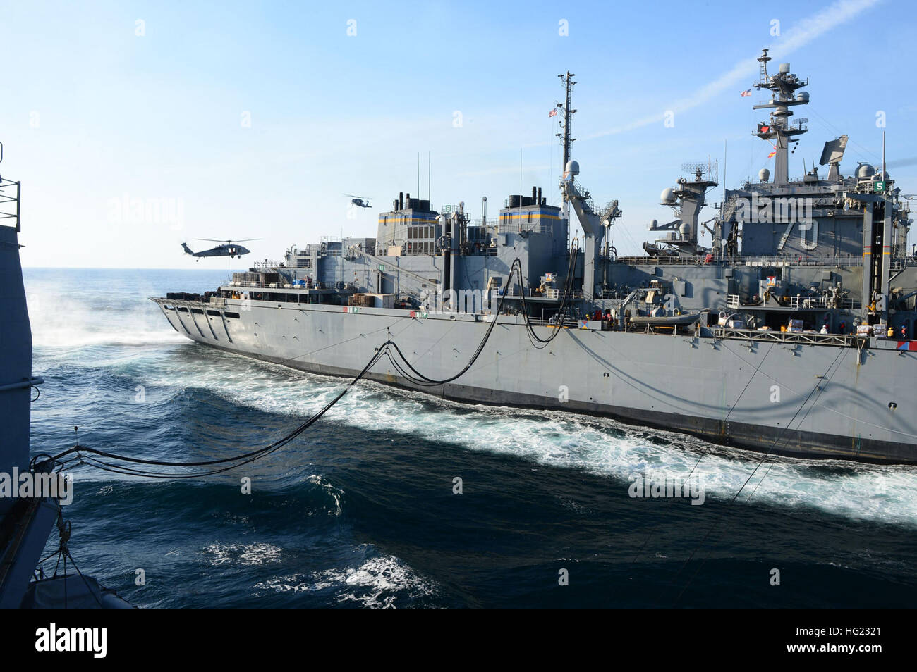 Two MH-60S Seahawk helicopters from the Red Lions of Helicopter Sea ...