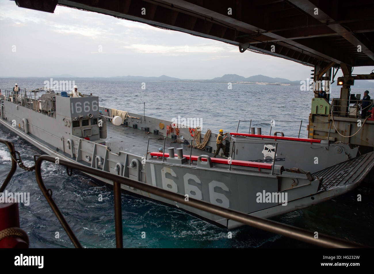 Landing Craft Utility (LCU) 1666, assigned to Naval Beach Unit (NBU) 7 ...