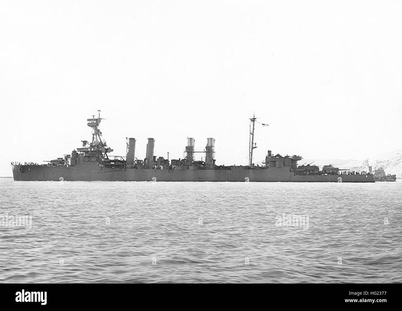 USS Detroit (CL-8), a Chester-class light cruiser, is off Mare Island ...