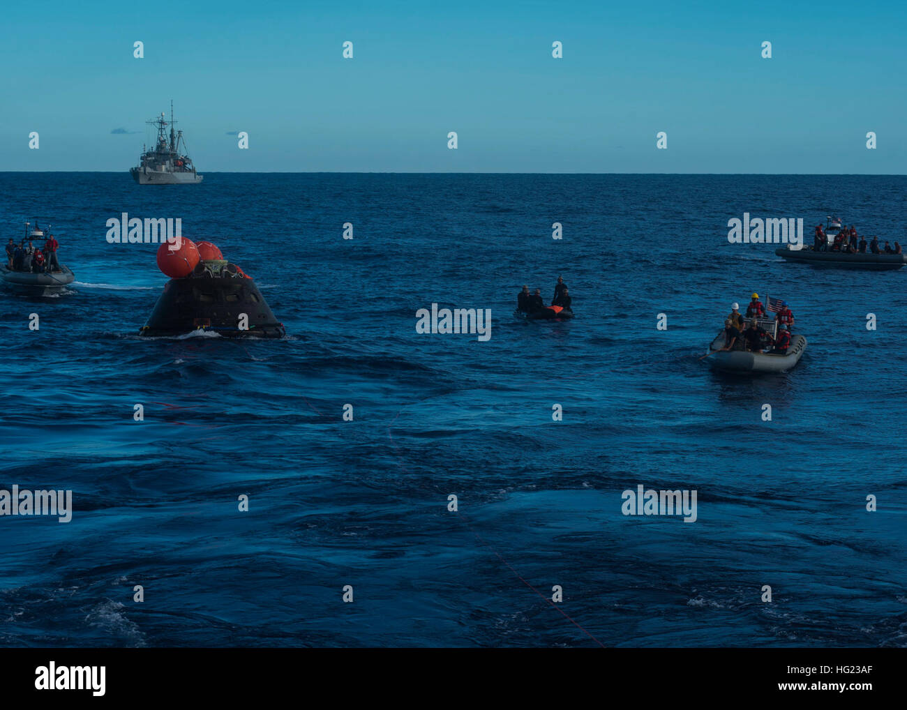 Rigid hull inflatable boats (RHIB) guide NASA’s Orion crew module ...