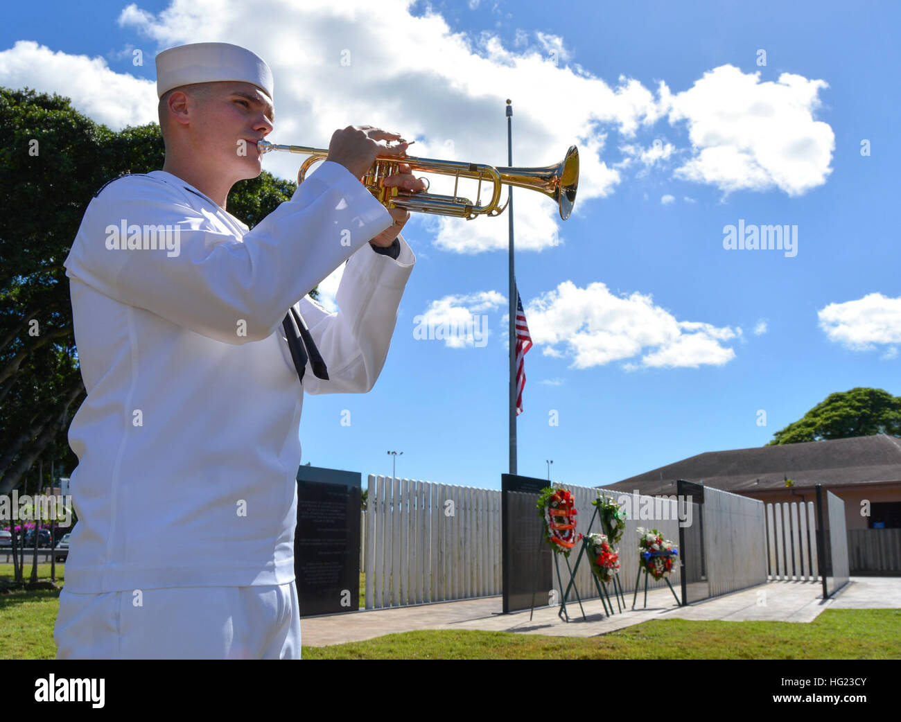 Musician 2nd Class Rick Baty, assigned to the U.S. Pacific Fleet Band ...