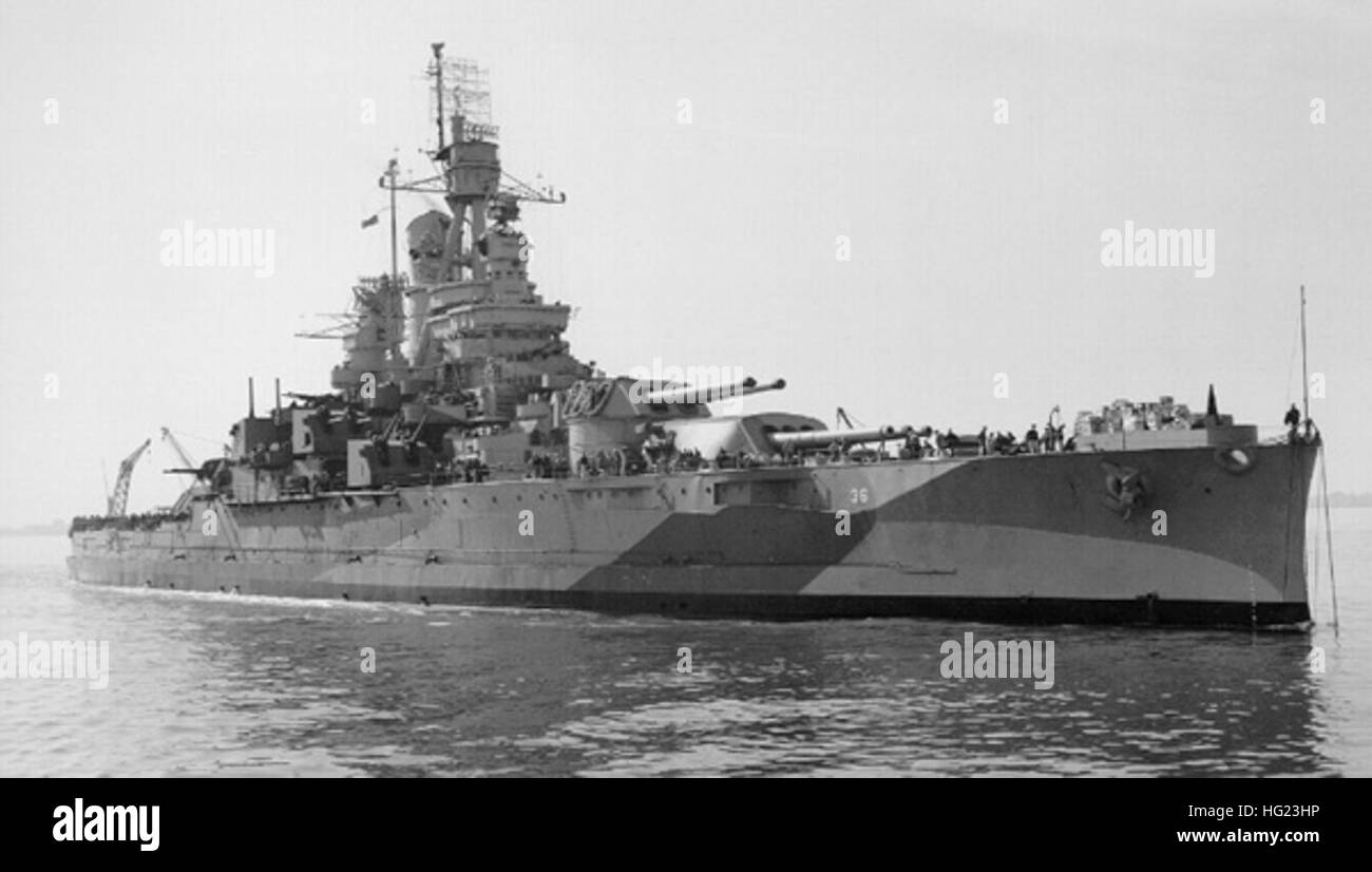 USS Nevada (BB-36) underway c1944 Stock Photo - Alamy