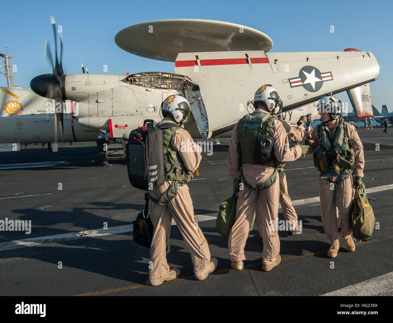 Sailors from the Sun Kings of Carrier Airborne Early Warning Squadron ...