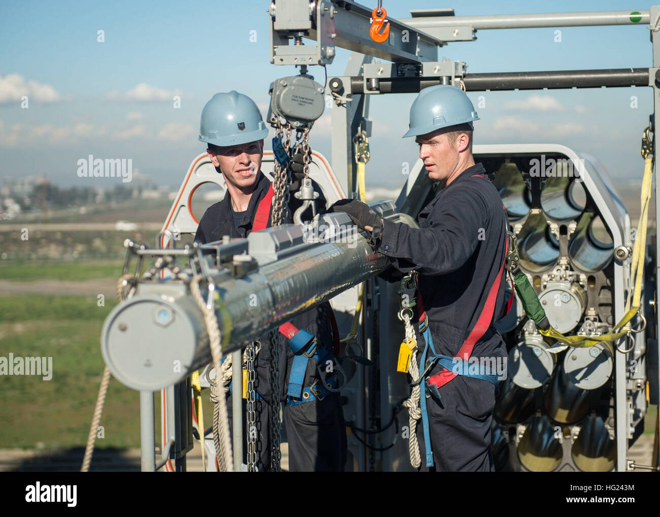 Fire Controlman 3rd Class Garrett Hider (left) and Fire Controlman 2nd ...