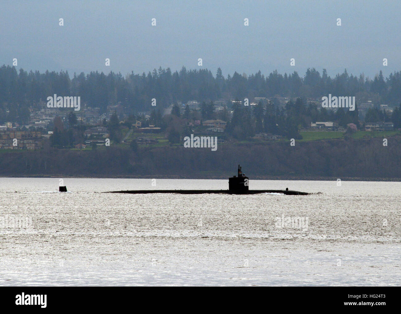 Los angeles class submarine uss bremerton ssn 698 hi-res stock ...