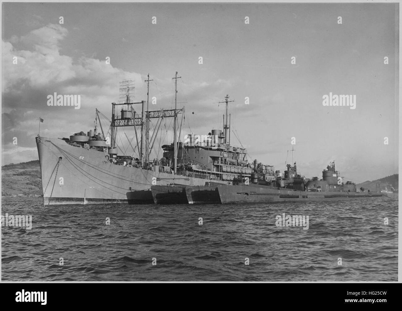 USS Euryale (AS-22), a submarine tender, provides maintenance ...
