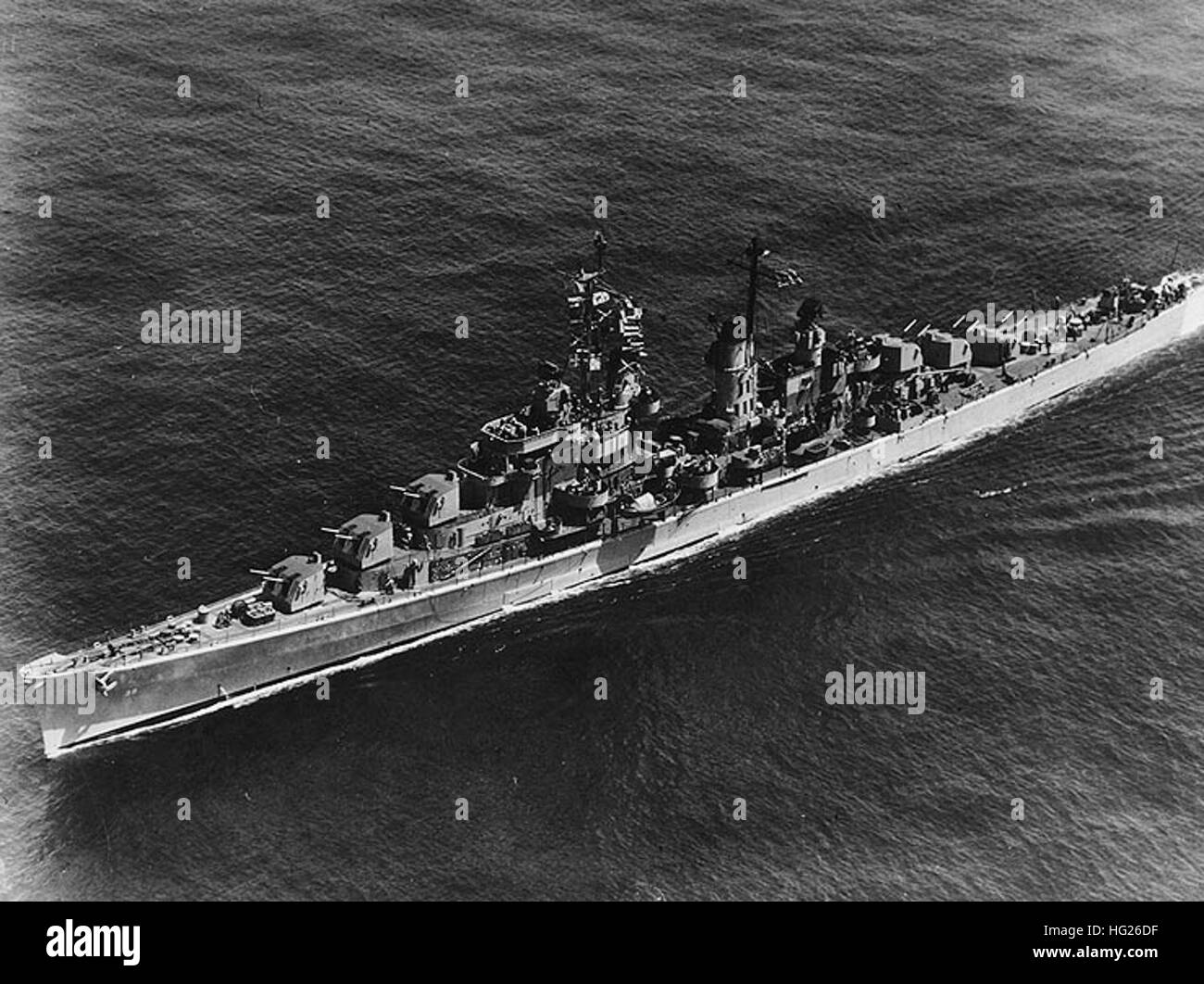 USS Tucson (CL-98) underway, circa the later 1940s. Official U.S. Navy ...