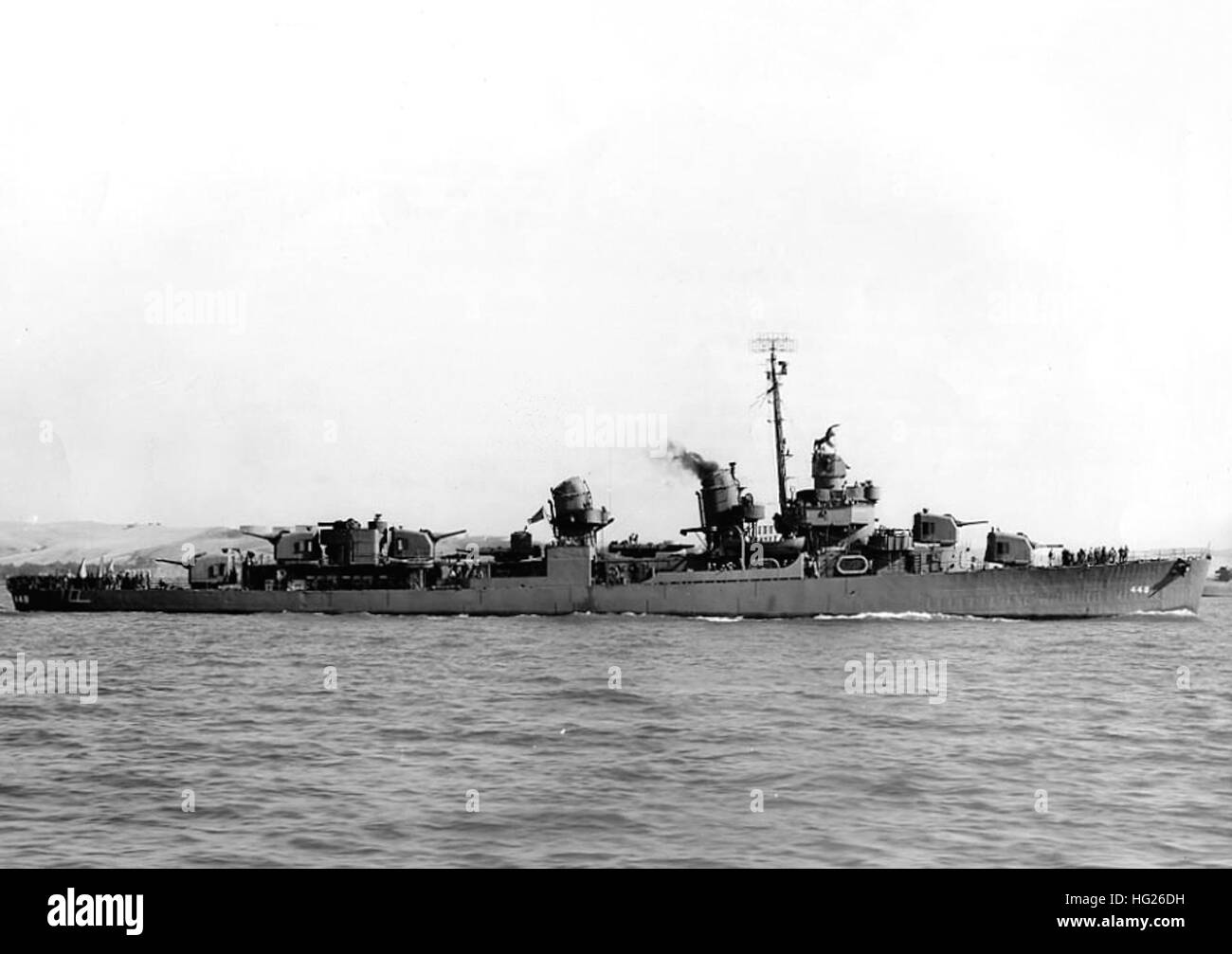 USS La Vallette (DD-448) underway off Mare Island Navy Yard, California ...