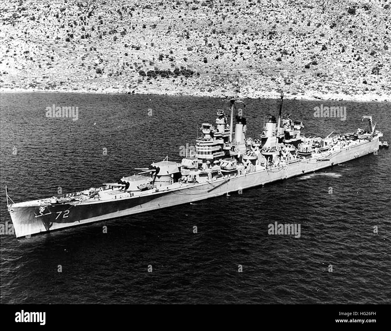 USS Pittsburgh (CA-72) anchored in Suda Bay, Crete, 8 May 1952 ...
