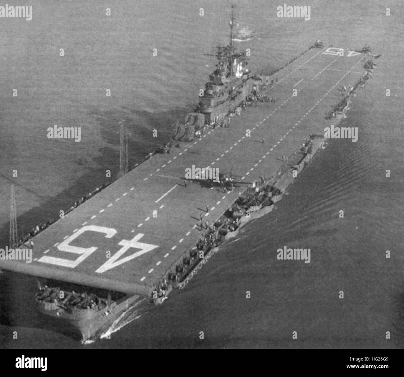 USS Valley Forge (CV-45), an aircraft carrier, in 1946. The ship served ...