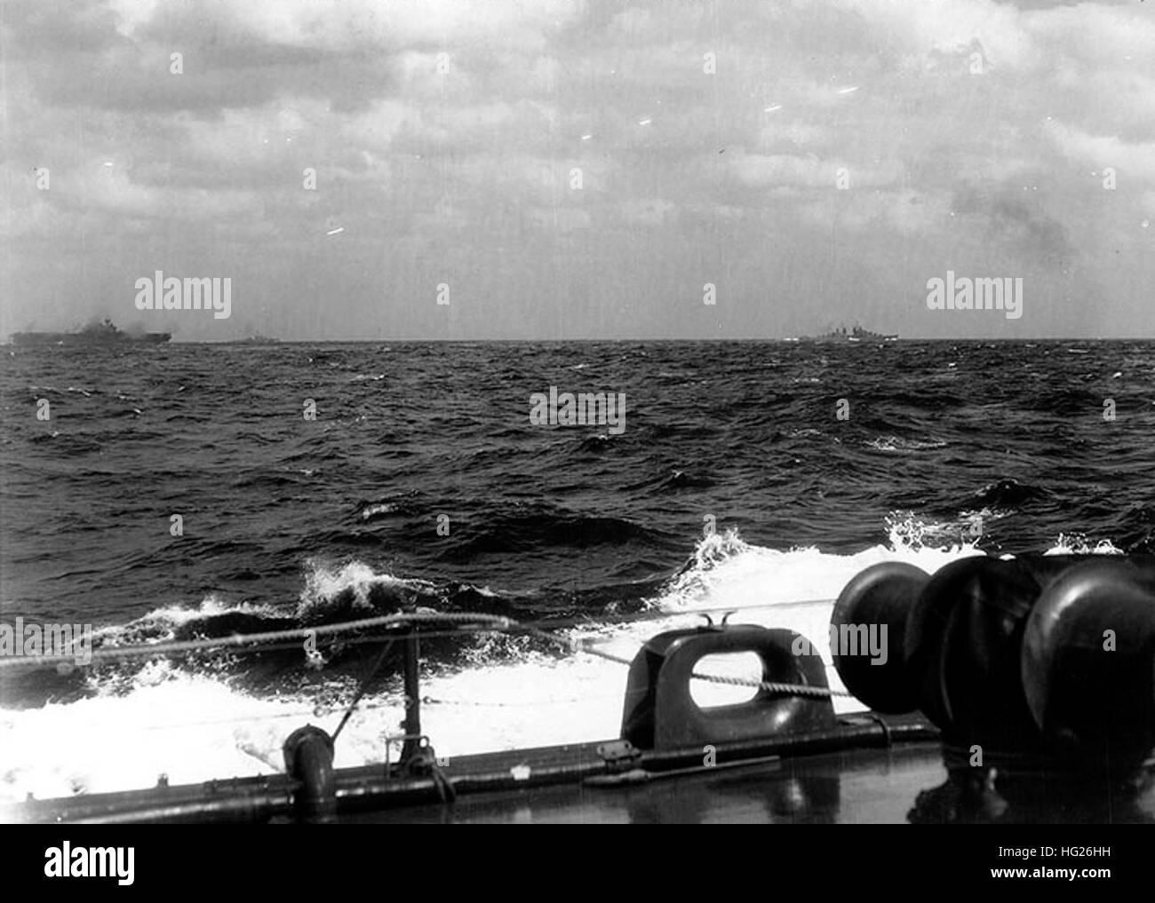 USS Enterprise (CV-6) and USS Oakland (CL-95) under attack in April ...