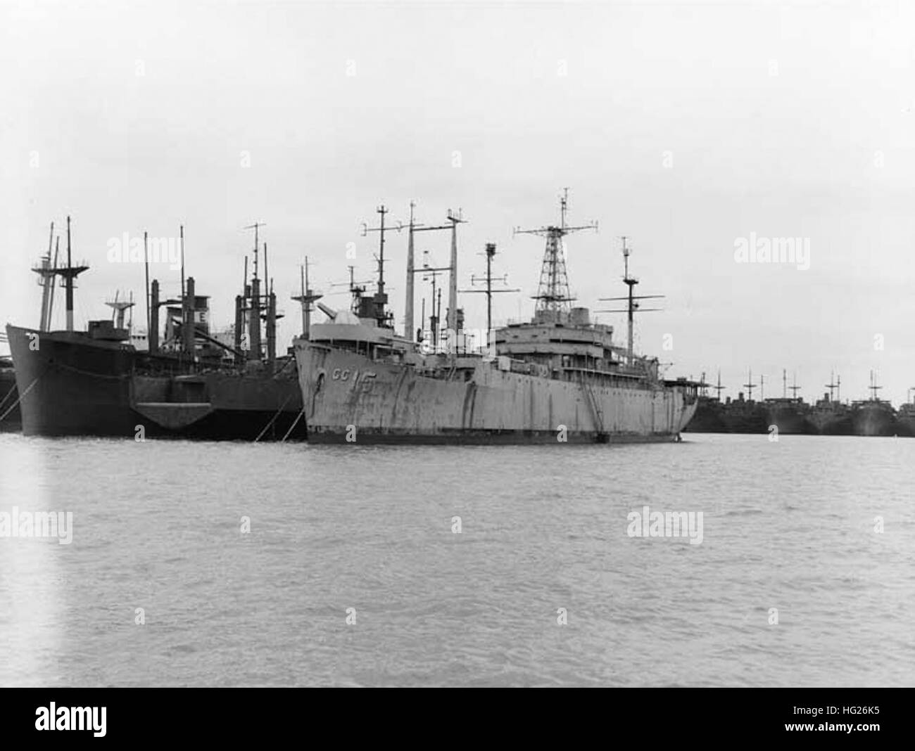 USS Adirondack (AGC-15) in the James River Reserve Fleet, 27 May 1962 ...