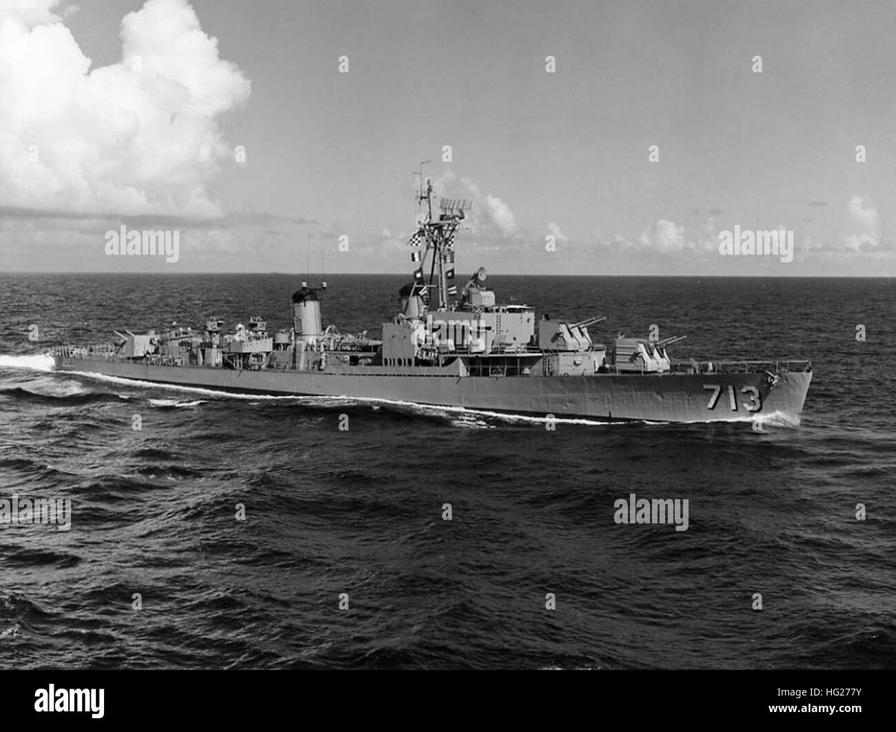 USS Kenneth D. Bailey (DD-713) underway in September 1952. She was ...