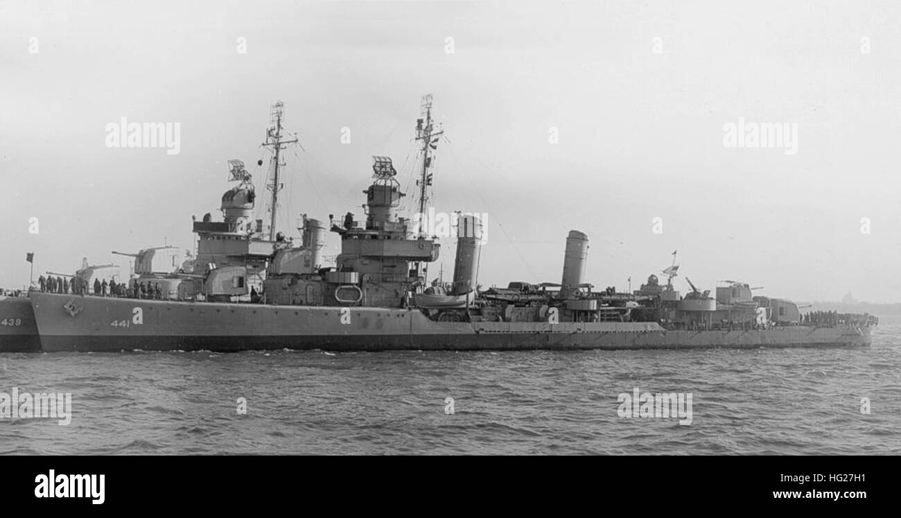 USS Wilkes (DD-441) at anchor in December 1942 Stock Photo - Alamy