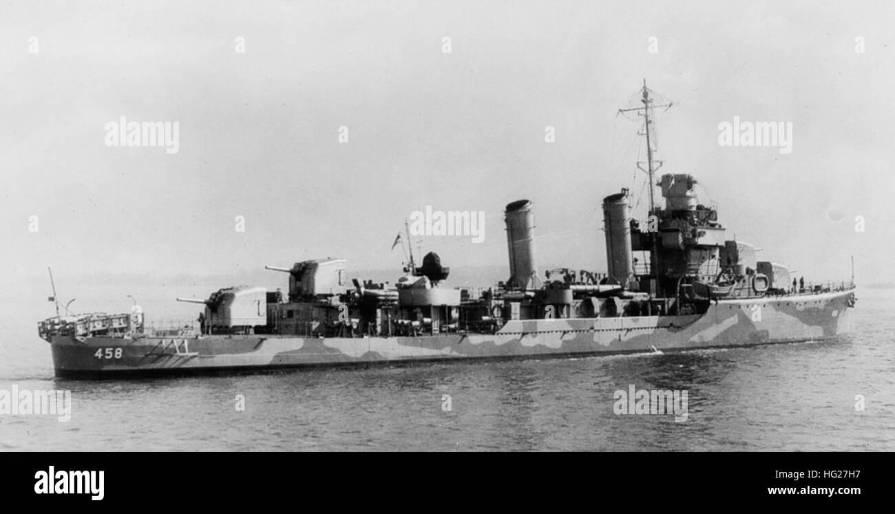 USS Macomb (DD-458) off Boston in 1942 Stock Photo - Alamy