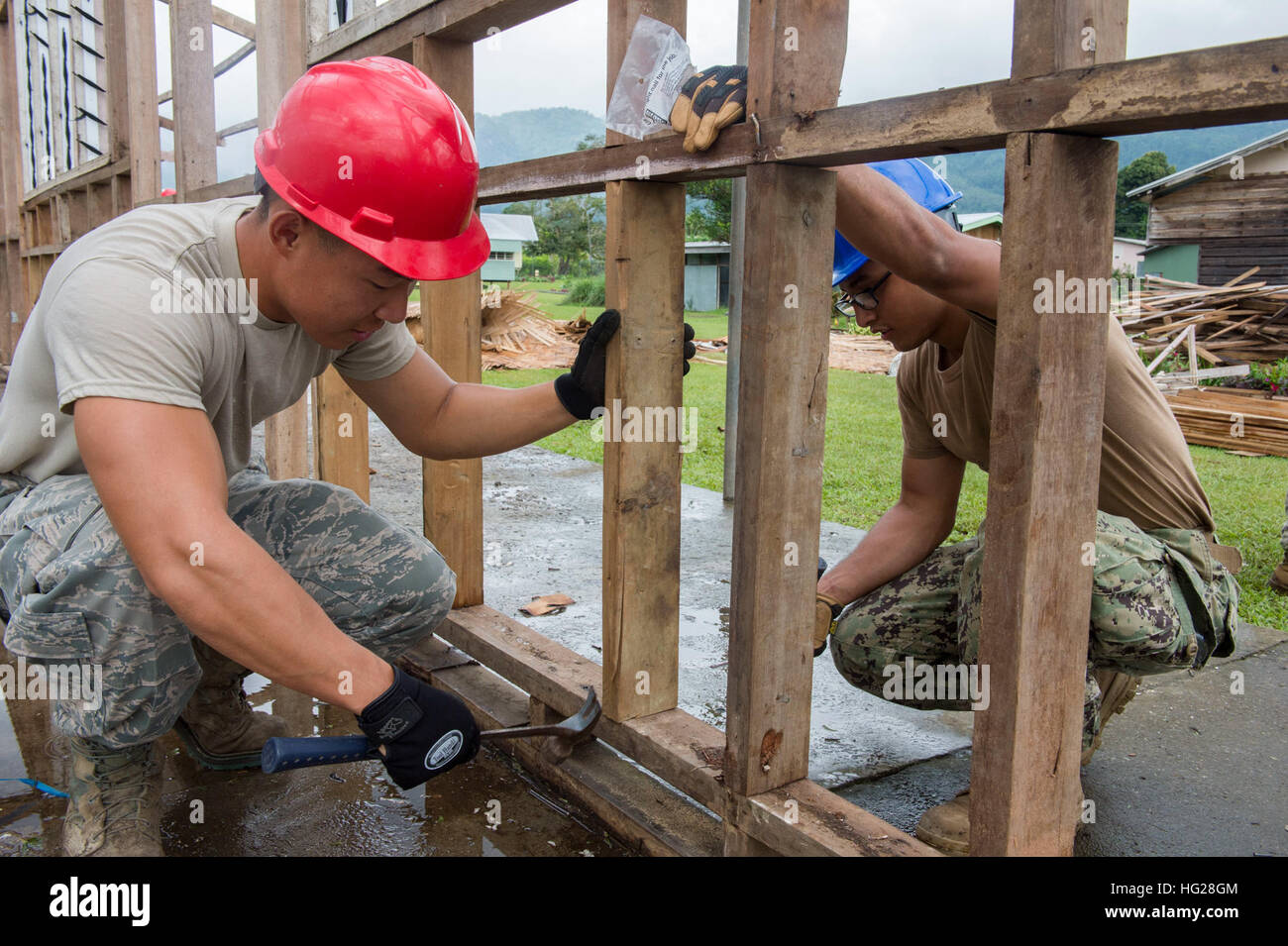 U.S. Navy Seabees, U.S. Air Force RED HORSE engineers, and Australian ...