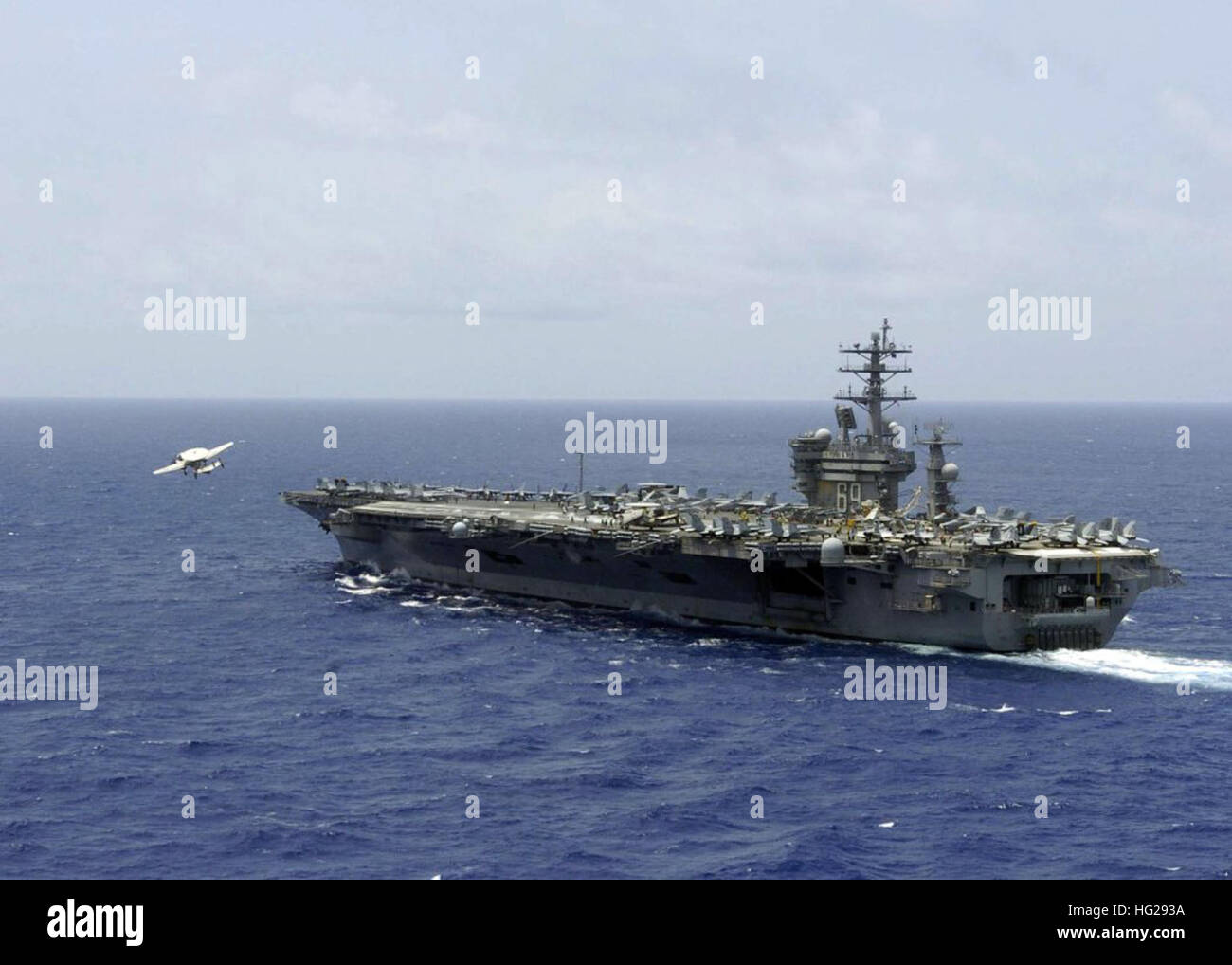 VAW-125 E-2 Hawkeye taking off USS Dwight D. Eisenhour Stock Photo - Alamy