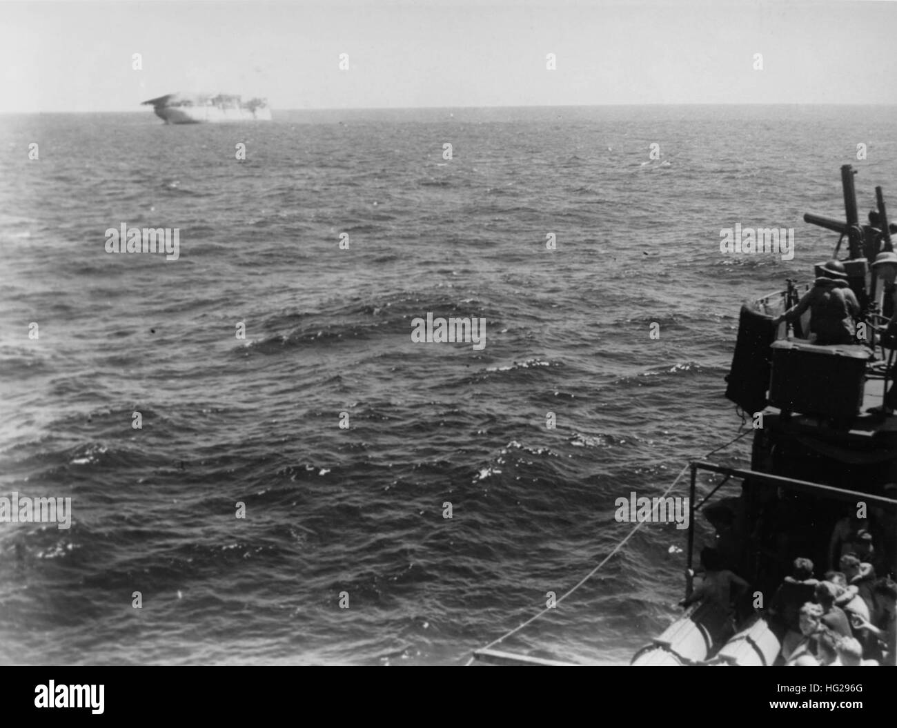 USS Langley (AV-3) sinking 1942 Stock Photo - Alamy