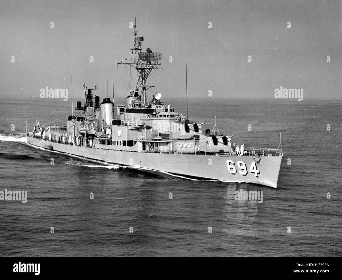 USS Ingraham (DD-694) underway at sea on 22 June 1962. Photographer ...