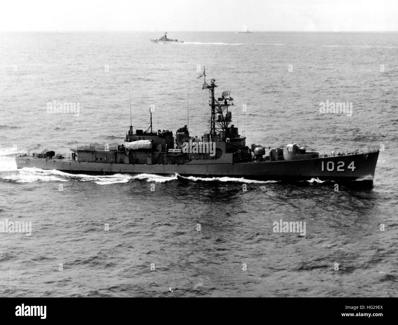 USS Bridget (DE-1024) underway off Newport, Rhode Island on 4 May 1964 ...