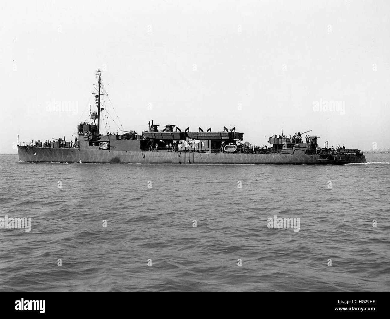 USS Schley (APD-14) underway off the Mare Island Navy Yard, California ...