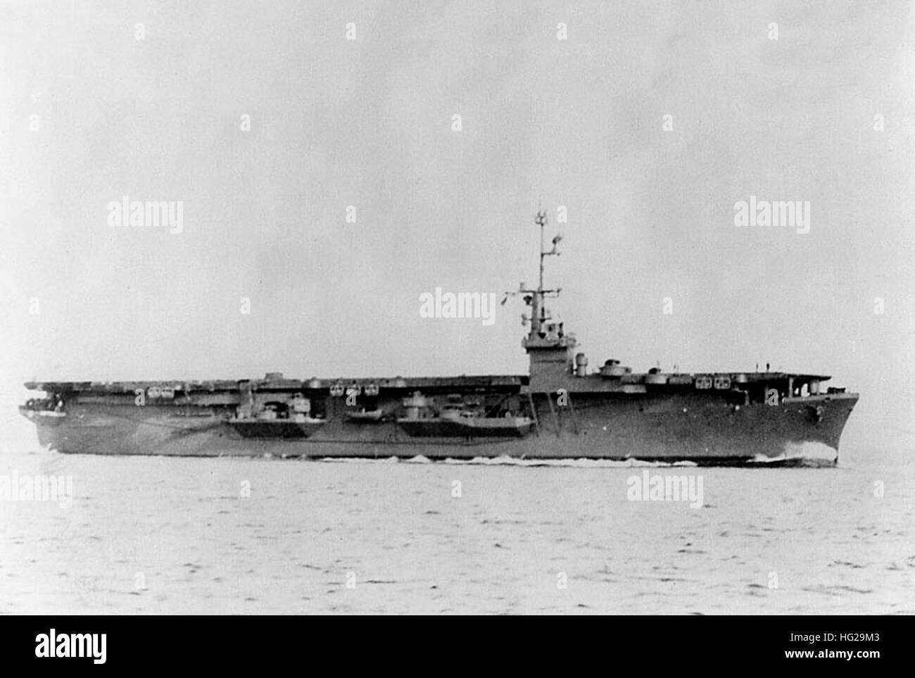 USS Tinian (CVE-123) underway on 21 February 1946, while running trials ...