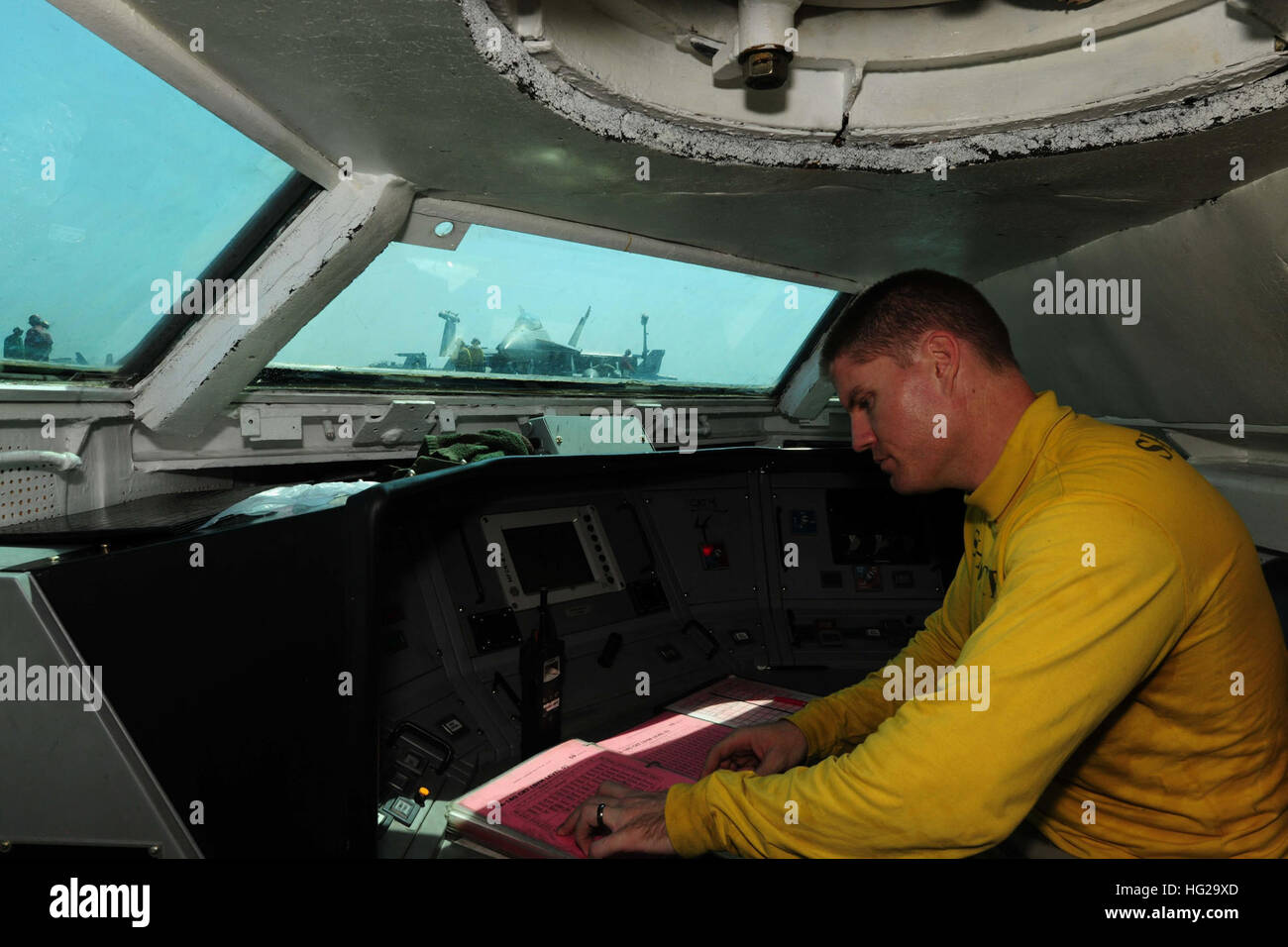 Catapult control station hi-res stock photography and images - Alamy