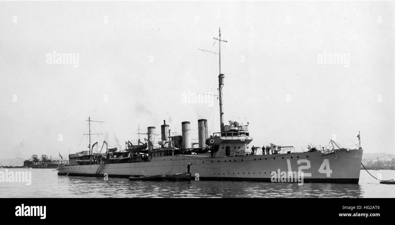 USS Ramsay (DD-124) at San Diego c1921 Stock Photo - Alamy