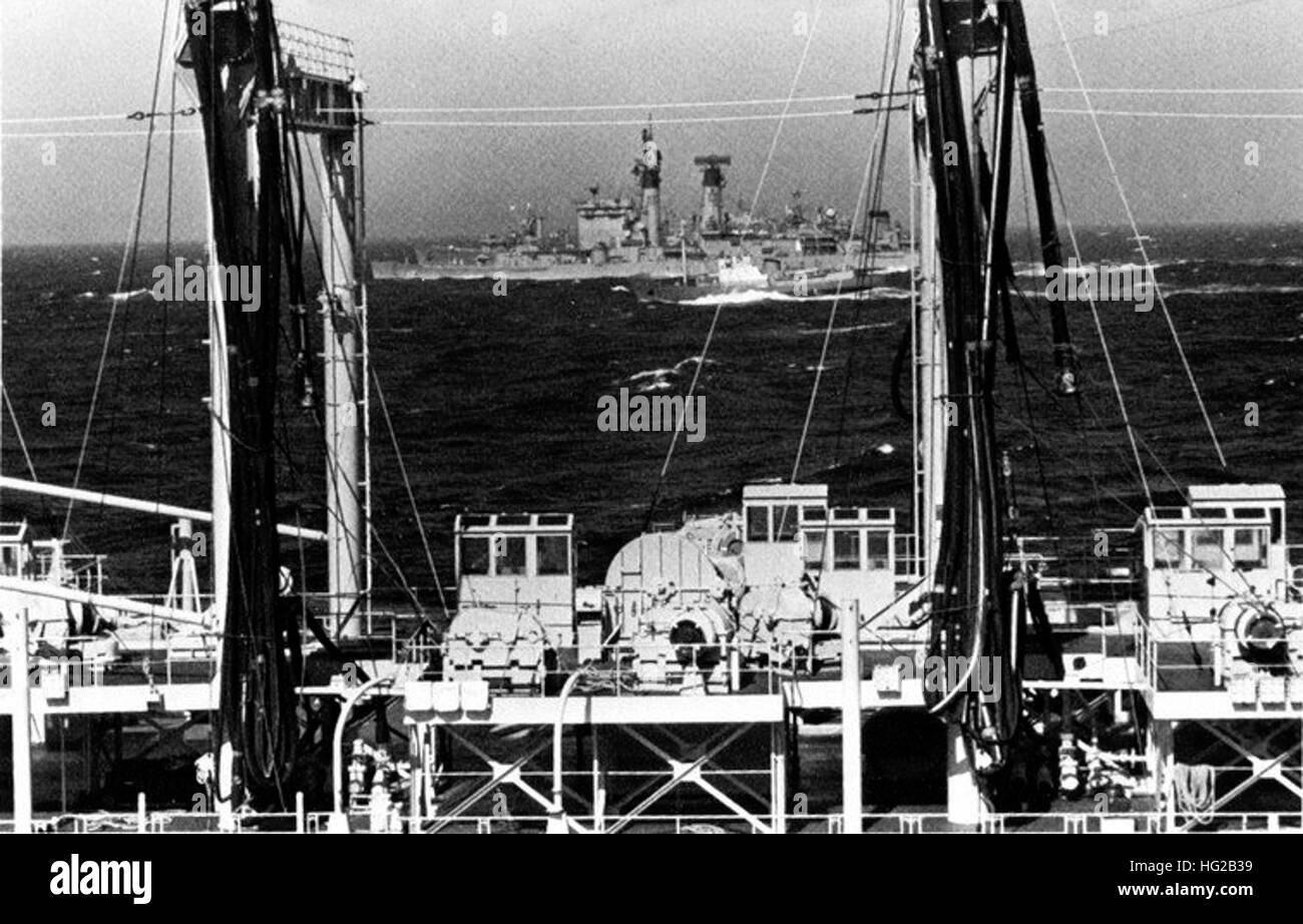 USS Columbus (CG-12) with Soviet SIGINT trawler in 1966 Stock Photo - Alamy
