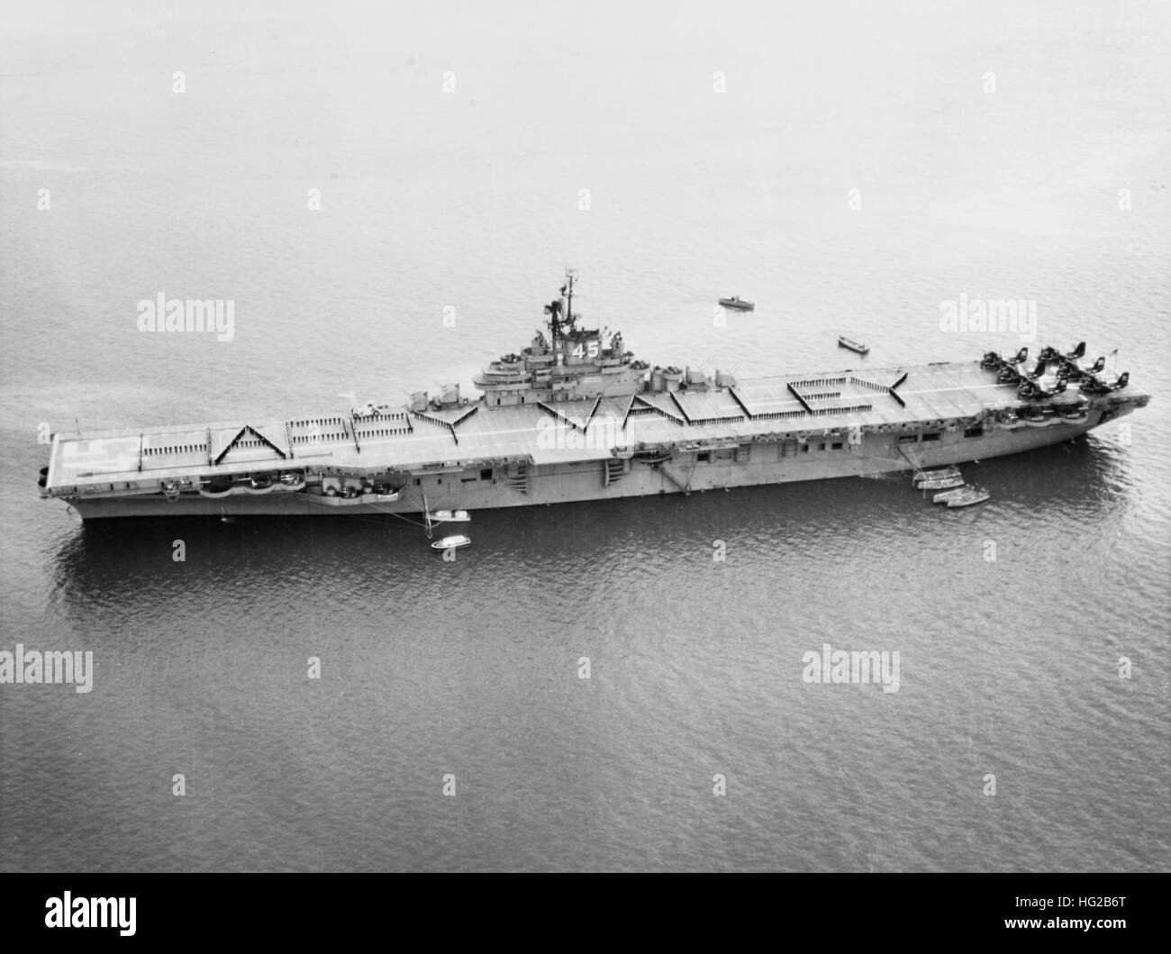 USS Valley Forge (CVS-45) at anchor on 20 January 1956 Stock Photo - Alamy
