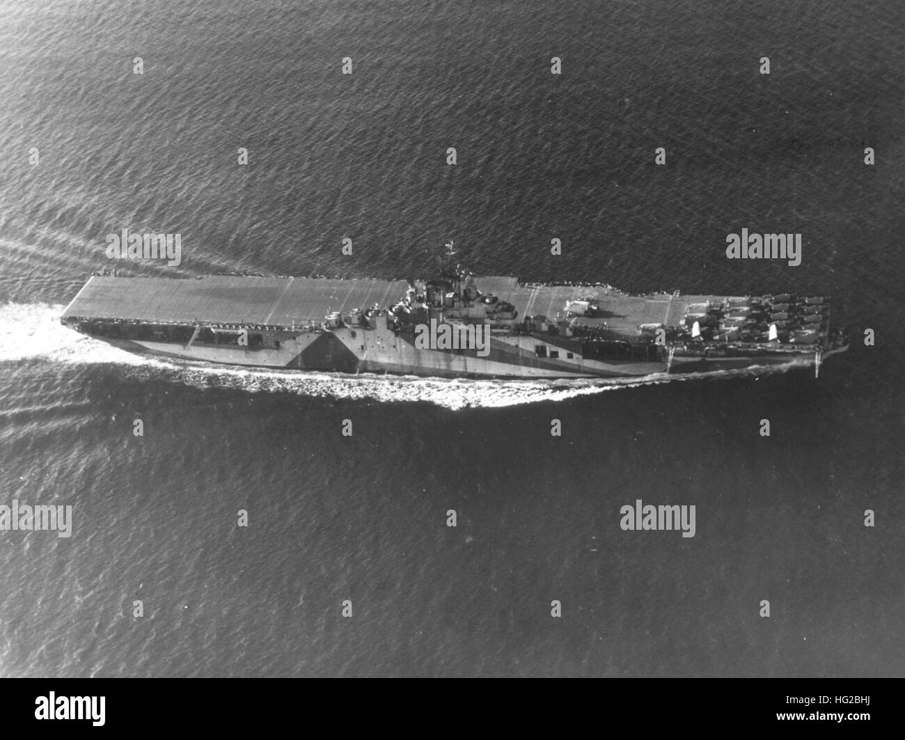 USS Ticonderoga (CV-14) underway on 14 July 1944 Stock Photo - Alamy