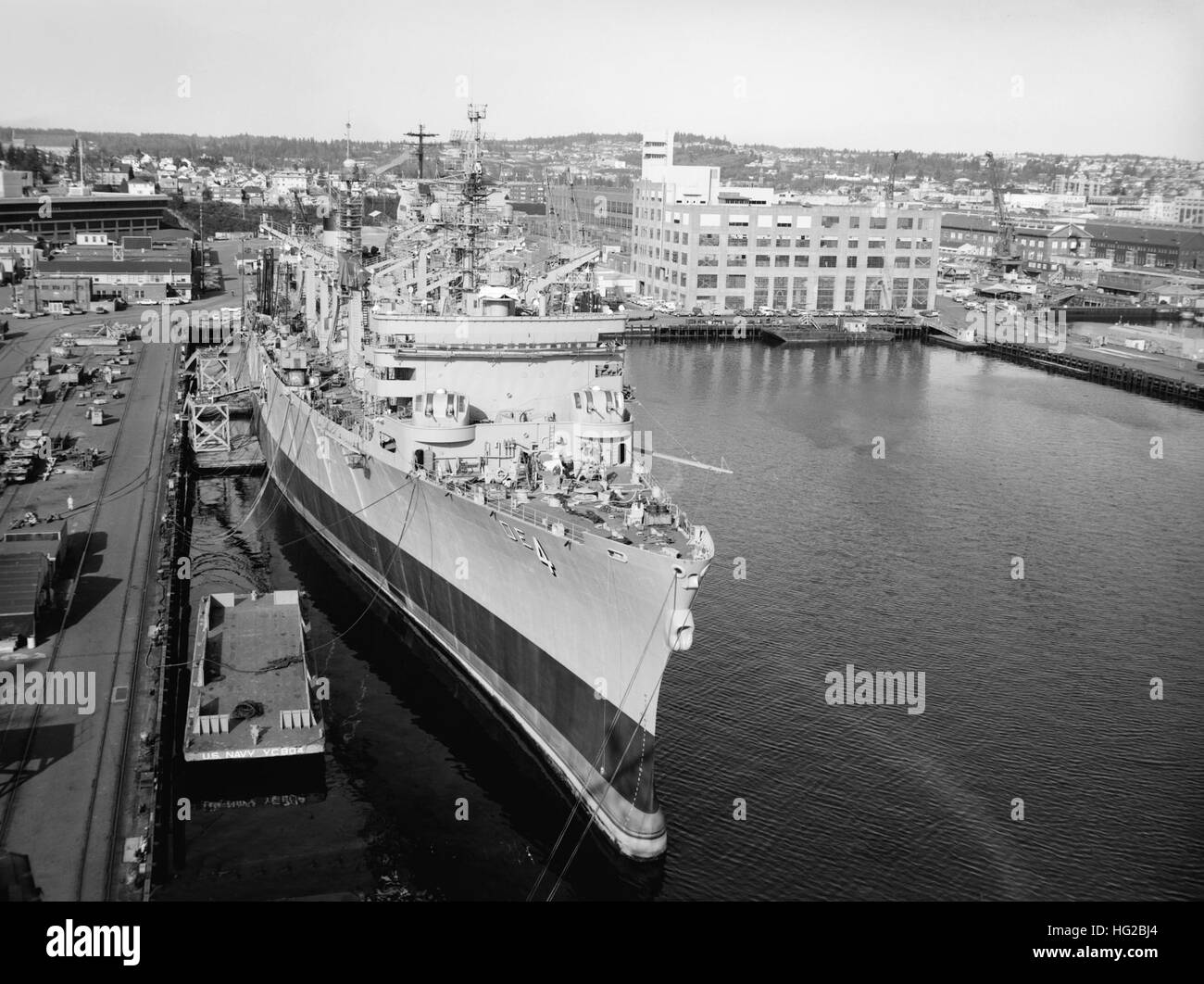 USS Detroit (AOE-4) at the Puget Sound Naval Shipyard c1970 Stock Photo ...