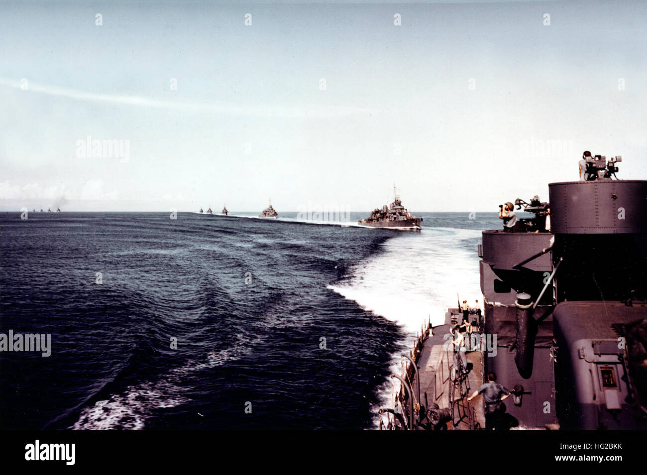 US Task Force 18 steams in column in the Solomons on 13 May 1943 Stock ...