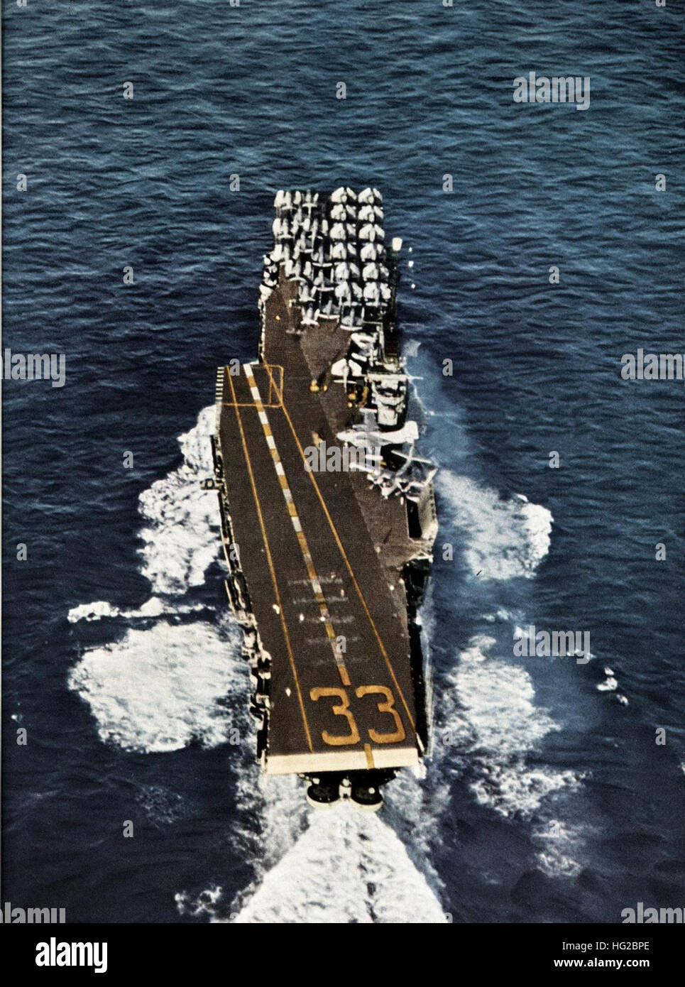 USS Kearsarge (CVA-33) at sea c1957 Stock Photo - Alamy