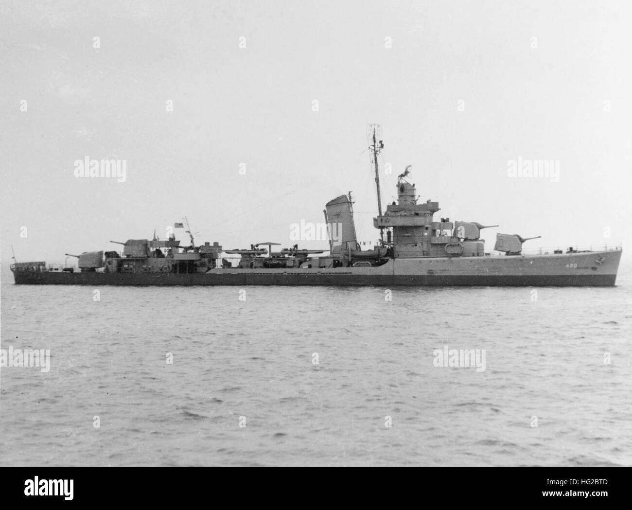 USS Buck (DD-420), a Sims-class destroyer, is underway off the Boston ...