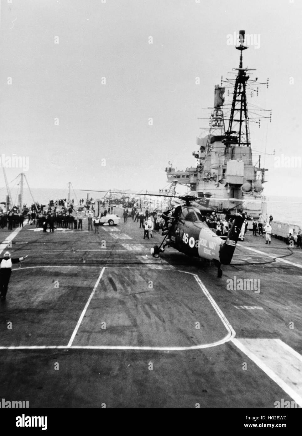 Aircraft catapult flight deck Black and White Stock Photos & Images - Alamy