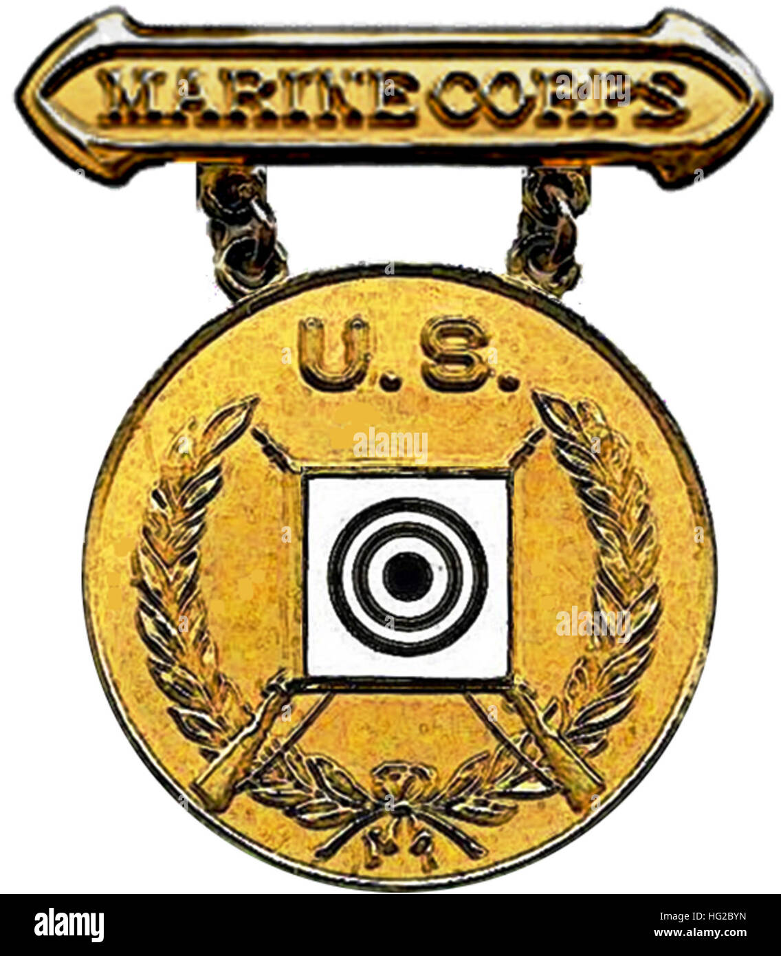 Former USMC Gold Rifle Marksmanship Competition Badge Former USMC Gold ...