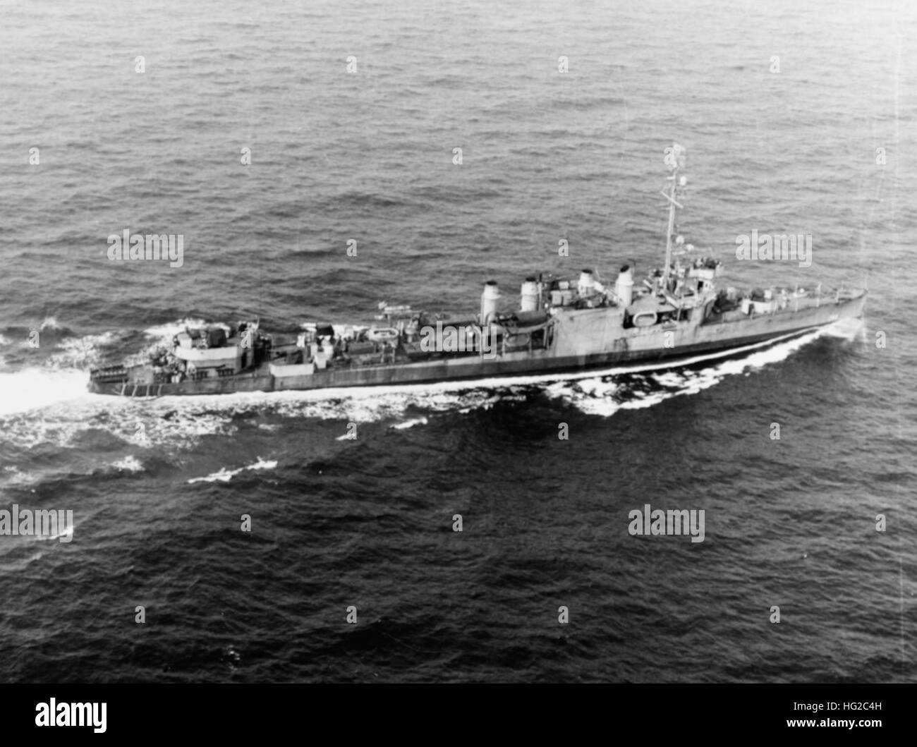 USS Bainbridge (DD-246) underway in the Atlantic Ocean on 9 July 1944 ...