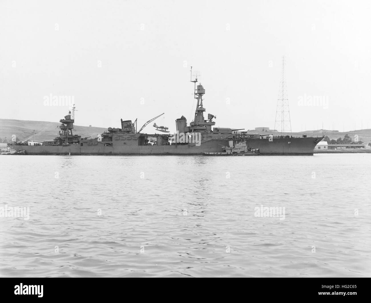 USS Chester (CA-27) off Mare Island on 15 September 1943 Stock Photo ...