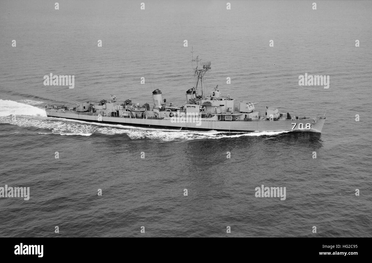 USS Harlan R. Dickson (DD-708) underway in the early 1950s Stock Photo ...