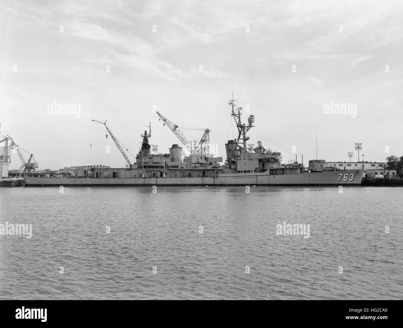 USS William C. Lawe (DD-763) in port c1962 Stock Photo - Alamy