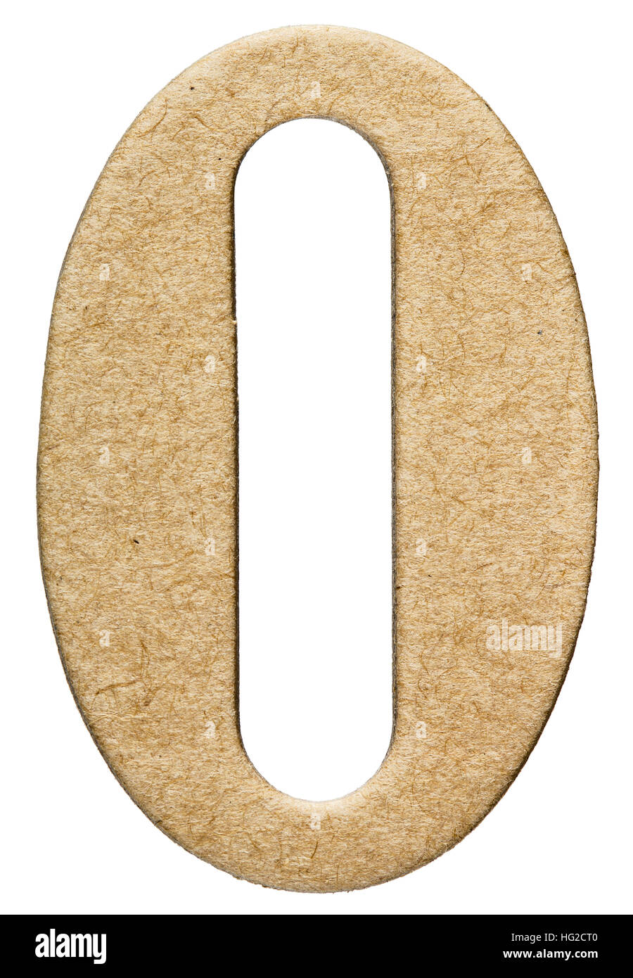 0, zero, numeral from cardboard, isolated on white background Stock ...