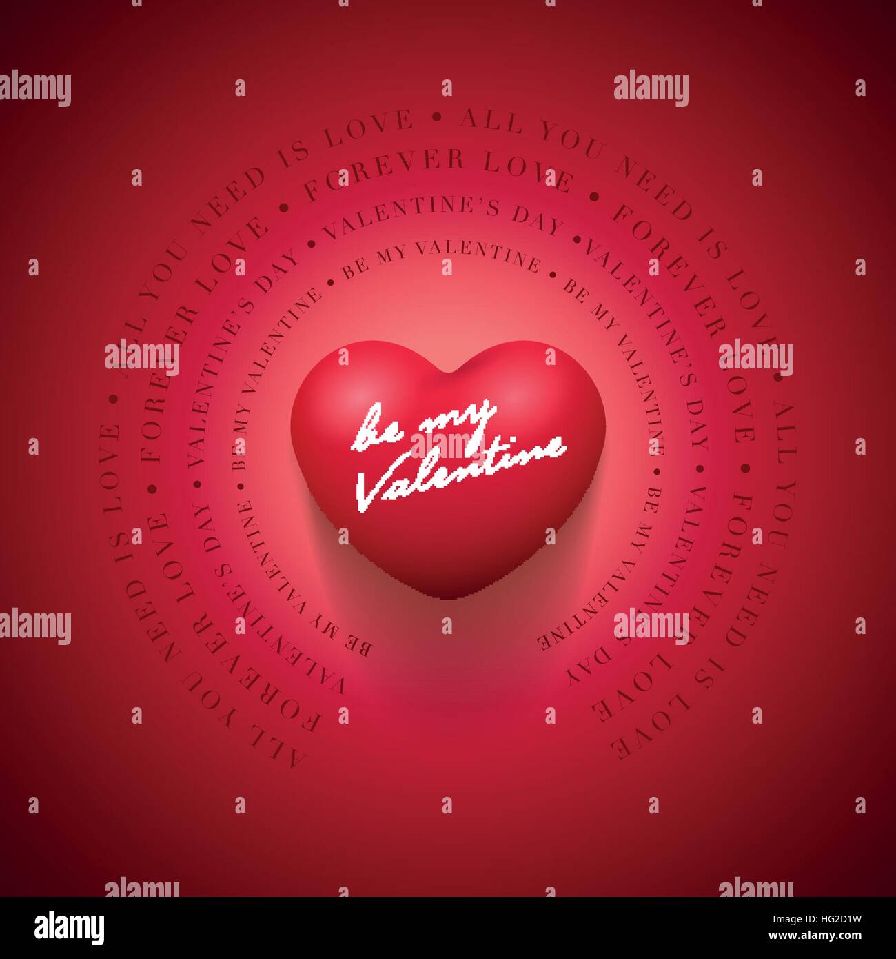 Vector Valentine's Day greeting card design template. Elements are ...