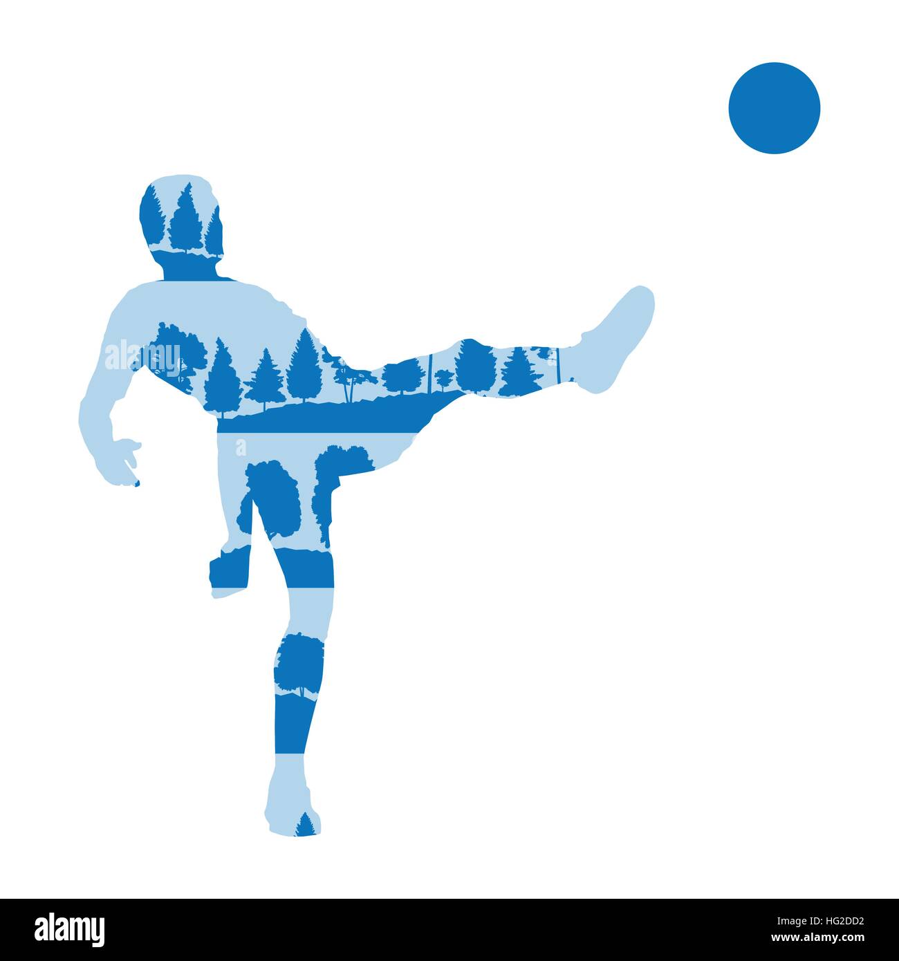 Football soccer player in action vector background illustration concept ...