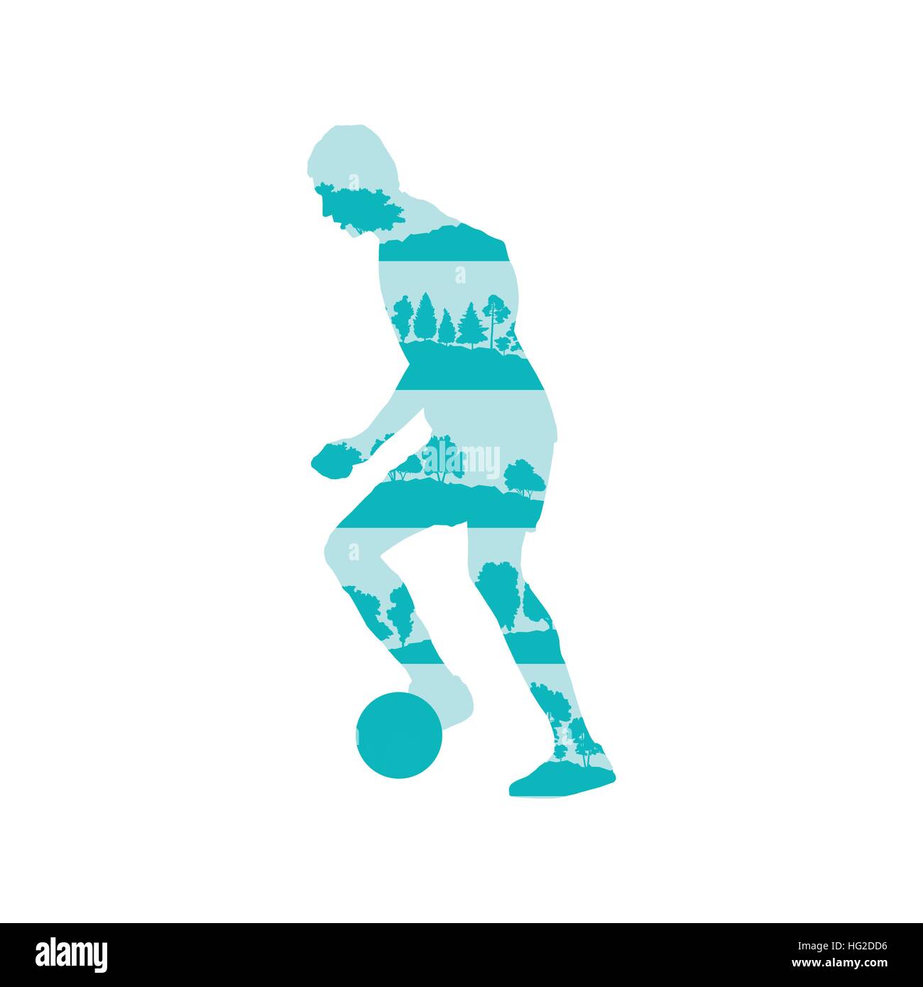 Football soccer player in action vector background illustration concept ...