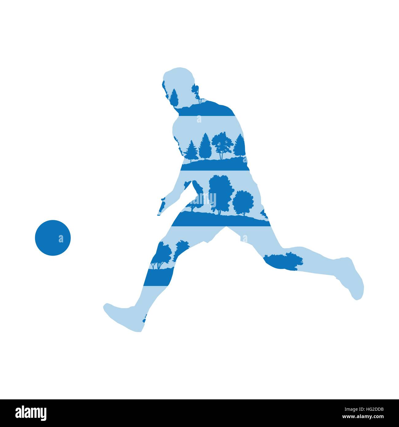 Football soccer player in action vector background illustration concept ...